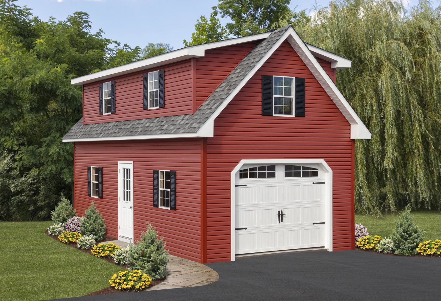 Amish-Made 2 Story Single Wide Garages | AmishCo