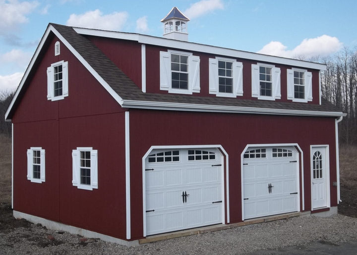 2 Story Double Wide A-Frame Garage – AmishCo